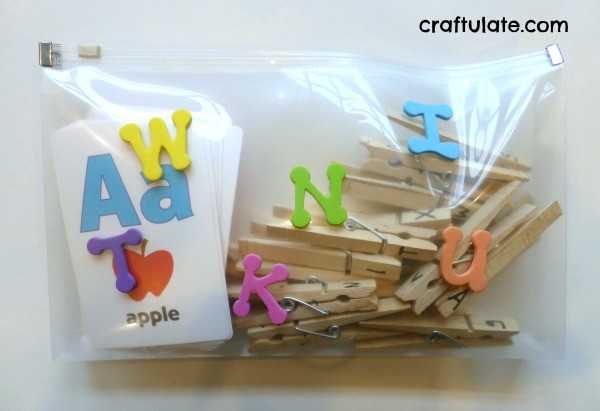 Clothespin Letter Match Busy Bag [Fine Motor Fridays]